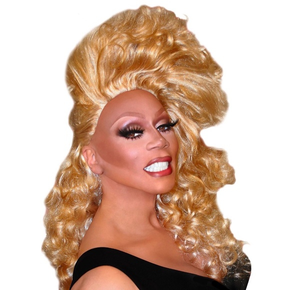 rupaul | Hair | Wig Rupaul Side Swept Away Piece Blonde Curly Cosplay ...